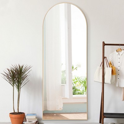 Neutypechic Wood Frame Arch-top Full Length Mirror Freestanding Mirror ...