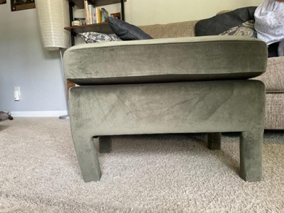 Bellfield Fully Upholstered Ottoman Olive Green Velvet - Threshold ...