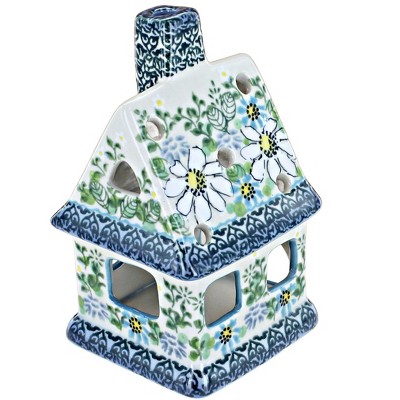 Blue Rose Polish Pottery Cherished Blooms House Luminary : Target