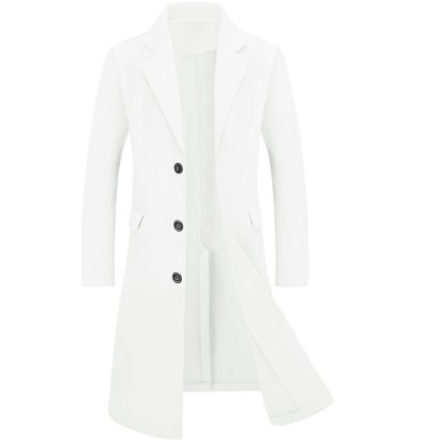Lars Amadeus Men's Winter Single-breasted Notched Lapel Long Overcoat ...