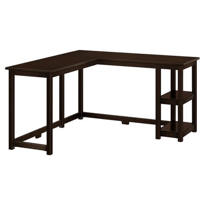 Max & Lily Corner Desk With Shelves, 47 Inch, Espresso : Target