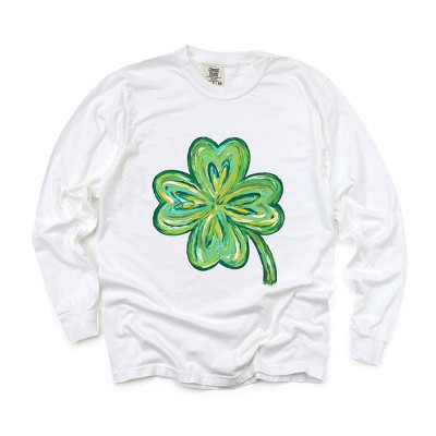 Simply Sage Market Women's Four Leaf Clover Watercolor Long Sleeve ...