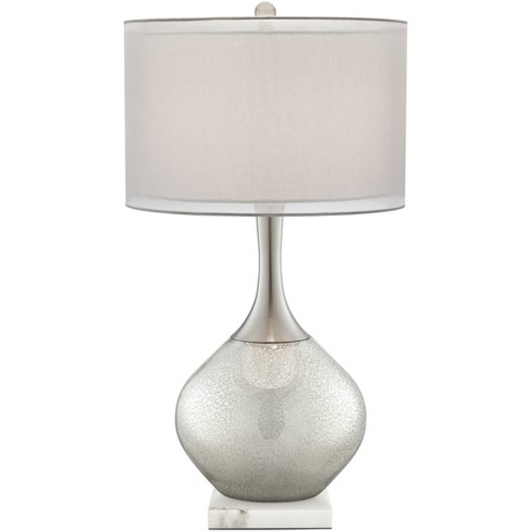 Possini Euro Design Swift Modern Table Lamp With Square White Marble ...