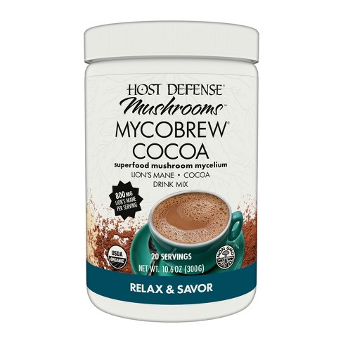 Host Defense Mycobrew Cocoa - Cocoa Powder Drink Mix - 10.5 Oz (20 ...
