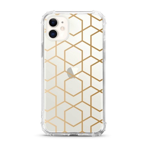 Otm Essentials Apple Iphone 11/xr Tough Edge Geometrics & Patterns Clear Case - Golden Hexagrams ...