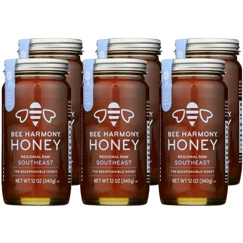Bee Harmony Regional Raw Southeast Wildflower Honey - Case Of 6/12 Oz ...