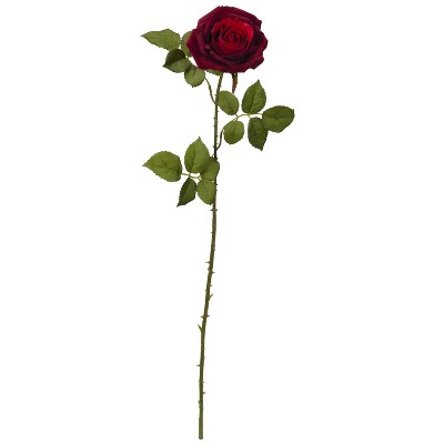 HomeStock 33in. Elegant Red Large Rose Artificial Flower (Set of 6 ...