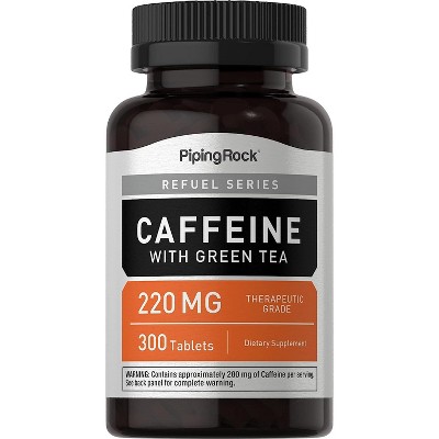 Piping Rock Caffeine Pills with Green Tea 220mg | 300 Tablets : Target