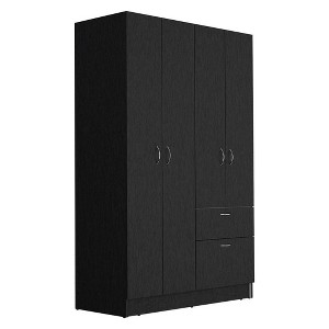 NicBex 42.44 H Armoire Wardrobe Closet Storage Cabinet with Double Door Cabinet Drawer for Bedroom Black