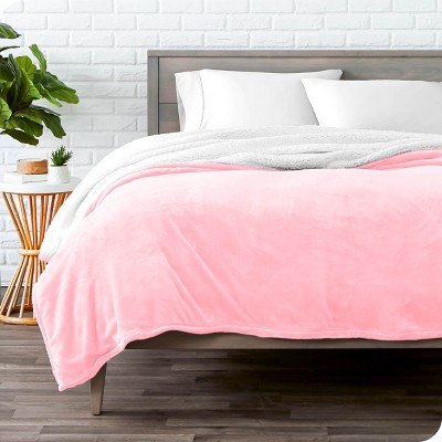 Light Pink King Faux Shearling Fleece Blanket By Bare Home : Target