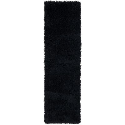 Shag Sg240 Hand Tufted Runner Rug - Black - 2'3"x12' - Safavieh. : Target