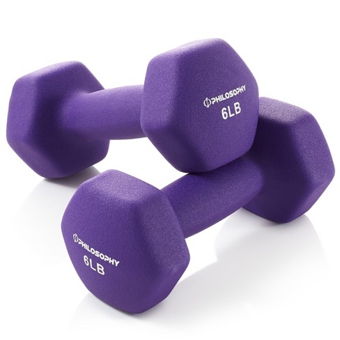 Philosophy Gym Neoprene Dumbbell Hexagon Hand Weights, 6 Lb Pair - 12 Lb Total : Target