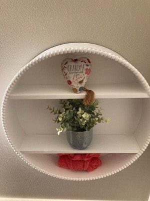 Round Decorative Wall Shelf With Beading - White - Cloud Island™ : Target