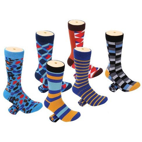 Men's Bold Designer Dress Socks 6 Pack - Smart Ensemble, Size: 13-15 ...
