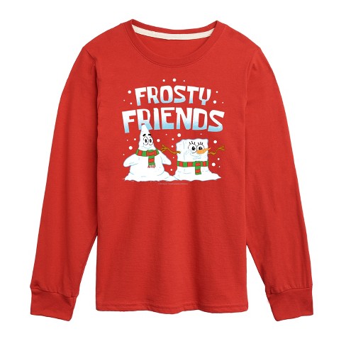 Spongebob Squarepants Frosty Friends Long Sleeve Graphic T-shirt - Red ...