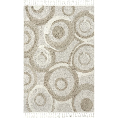 Nuloom Leena Intertwined Circles High/low Area Rug 5x7, Ivory : Target