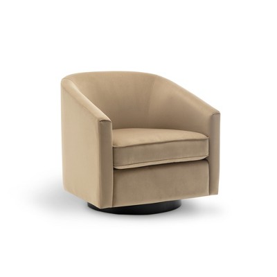 eLuxury Swivel Barrel Chair, Brown Velvet : Target