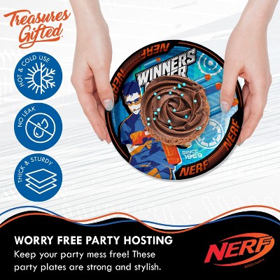 Treasures Gifted Nerf Plates 7in - Nerf Party Supplies - 24 Pack : Target