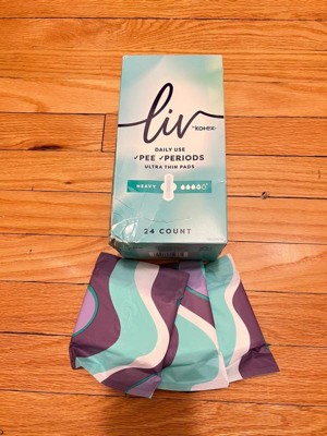 Liv By Kotex Period & Pee Heavy Absorbency Ultra Thin Pads - 24ct : Target