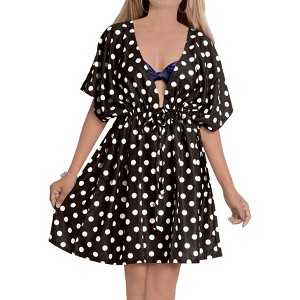 LA LEELA Women's Beachwear Beach Bikini Swimwear Cover up V Neck Dress ...