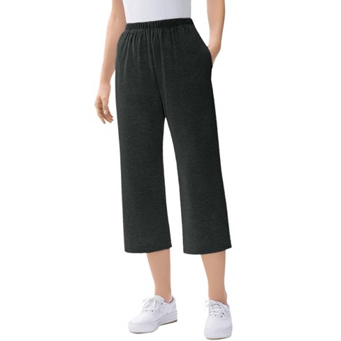 Woman Within Women's Plus Size 7-day Knit Capri - 5x, Heather Charcoal ...
