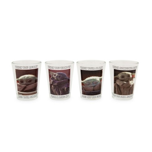 Silver Buffalo Star Wars The Mandalorian Grogu Memes 1.5 ounce Mini Shot Glasses Set Of 4 Target