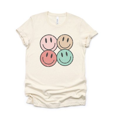 Simply Sage Market Women's Smiley Face Grunge Short Sleeve Graphic Tee ...