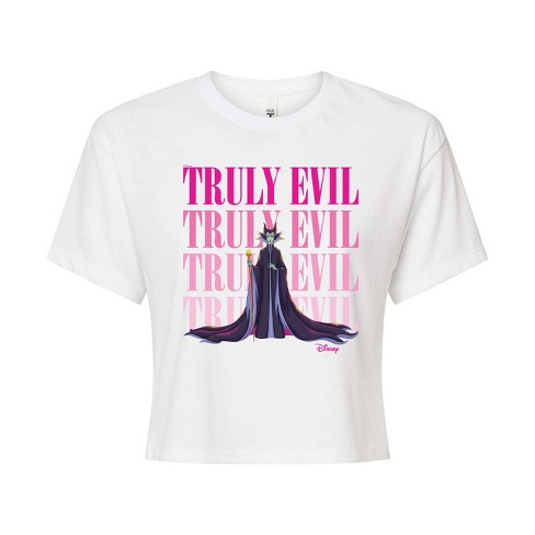 Women's Disney Villains Truly Evil Maleficent Cropped Graphic T-shirt ...