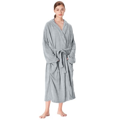 Catalonia Womens Lightweight Summer Robe, Ladies Long Bathrobe, Gray ...