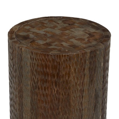 Coastal Teak Wood Accent Stool Brown - Olivia & May : Target