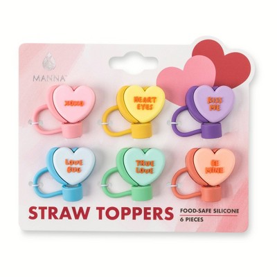 Manna 6pc Good Vibes Straw Toppers : Target