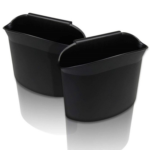 Zone Tech Mini Portable Hanging Car Garbage Can- Black Universal Trash ...