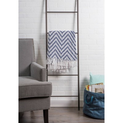 50"x60" Large Chevron Handloom Throw Blanket Blue - Design Imports : Target