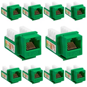 Cmple - Cat6 Keystone Jack 10-Pack 10Gbps RJ45 Keystone Jack 90° Degree ...