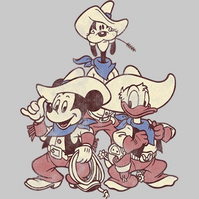 Mickey & Friends Cowboy Trio T-shirt - Athletic Heather - 3t : Target