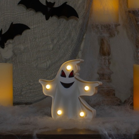 Northlight 7" Led Lighted White Ghost Halloween Marquee Sign : Target