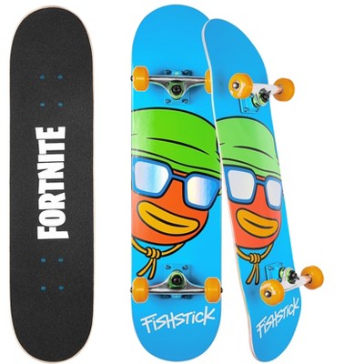 Fortnite Fishstick Skateboard With Metallic Sunglass Graphics, Aluminum ...