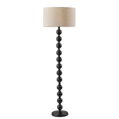 Adesso Orchard Floor Lamp Black: Modern Wooden Standing Lamp, Etl ...