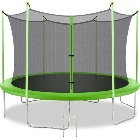 Fdw 14ft Trampoline With Enclosure Net Outdoor Jump Rectangle ...