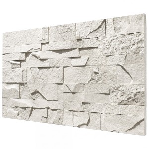 HOMCOM 8-Pack 3D Faux Stone Wall Panels, Lightweight Polyurethane ...