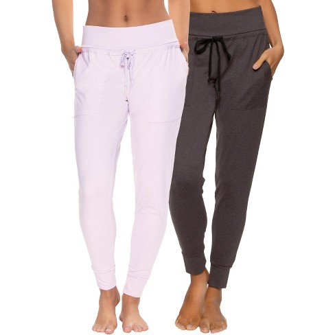 Felina Women's Velvety Soft Jogger 2-pack (orchid Hush Charcoal, Medium ...