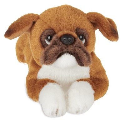 Bearington 8" Boxer Dog Stuffed Animal: Brown And White Plush Faux-fur ...