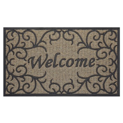 Kate Aurora Welcome Ironwork Designed Coir Bristled Outdoor All Season ...