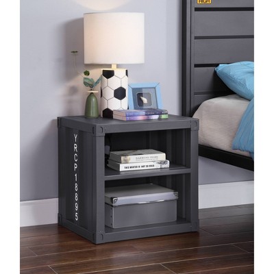 Acme Furniture Nicipolis 23" Nightstands Glass And Sandy Gray: Metal ...
