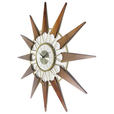 Save 43% • 31" Nova Walnut Wall Clock Gold - Infinity Instruments