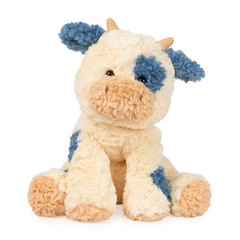 Gund Cozys Collection Cow Stuffed Animal For Ages 1 And Up Spring Decor Plush Toy Cream blue 10 Target