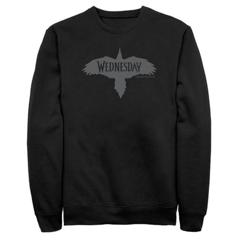 Men's Wednesday Raven Logo Sweatshirt - Black - Medium : Target