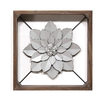 Luxenhome 41.3" W Brown And Gold Metal Abstract Flower Wall Decor : Target