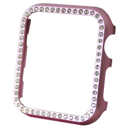 Olivia Pratt Pink Rose Aluminum Metal Rhinestone Apple Watch Bumper ...