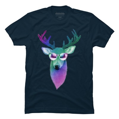 Men's Design By Humans Disco Stag By Iamkeelin T-shirt - Navy - 2x ...